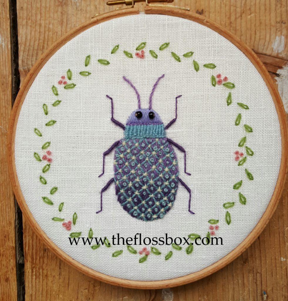 Beetle Crewel Embroidery - The Floss Box
